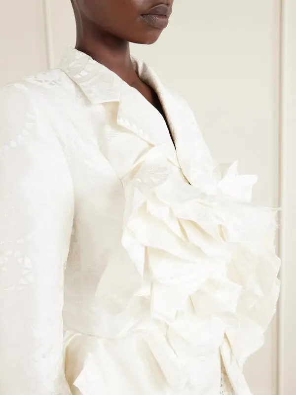 Comme Des Garçons Brocade Ruffled Jacket
