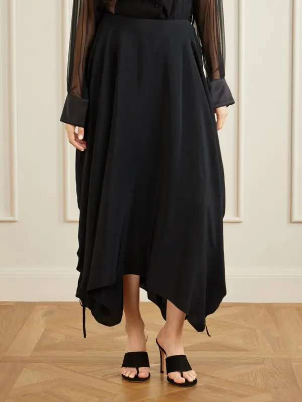 Sharon Wauchob Asymmetric Silk-crepe Midi Skirt