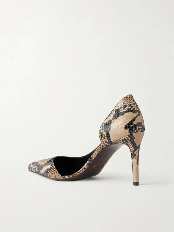 Khaite Jett D'orsay Snake-effect Leather Pumps