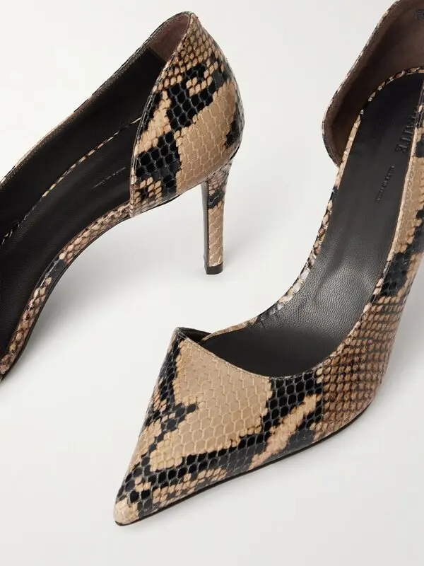 Khaite Jett D'orsay Snake-effect Leather Pumps