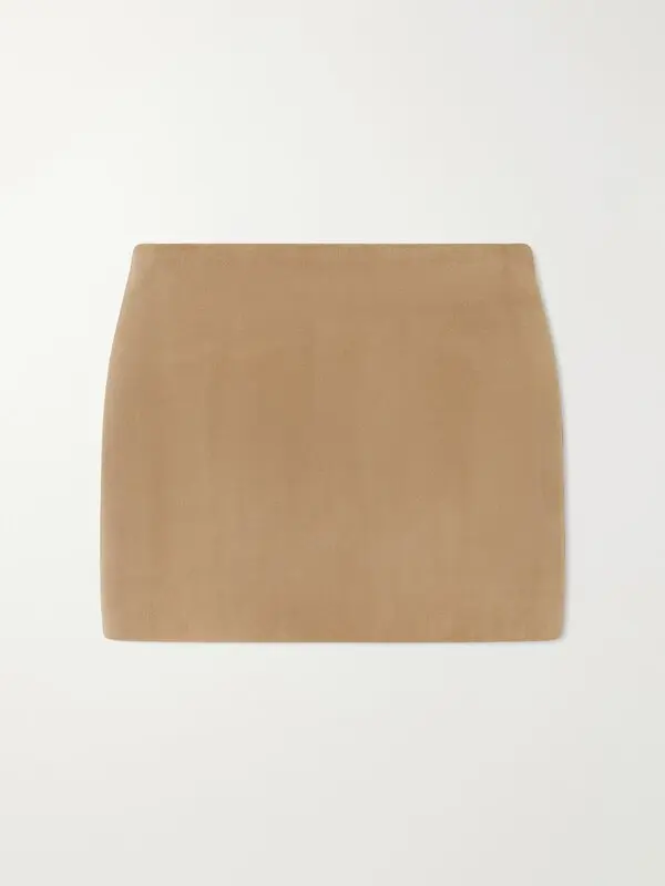 Khaite Jett Suede Mini Skirt - Neutrals