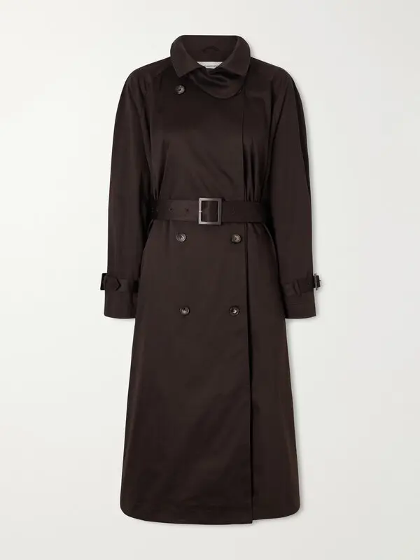 Nour Hammour Marchand Cotton-blend Trench Coat - Chocolate