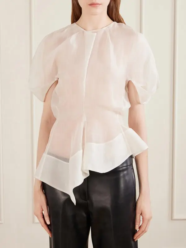 Khaite Rumi Silk Organza Top - White