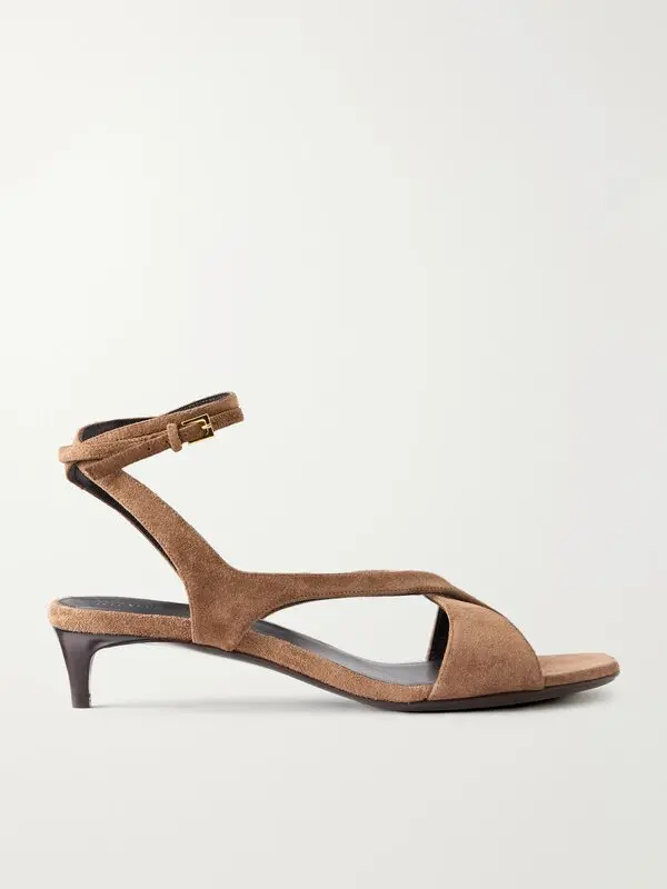 Khaite Liria Suede Sandals - Neutrals