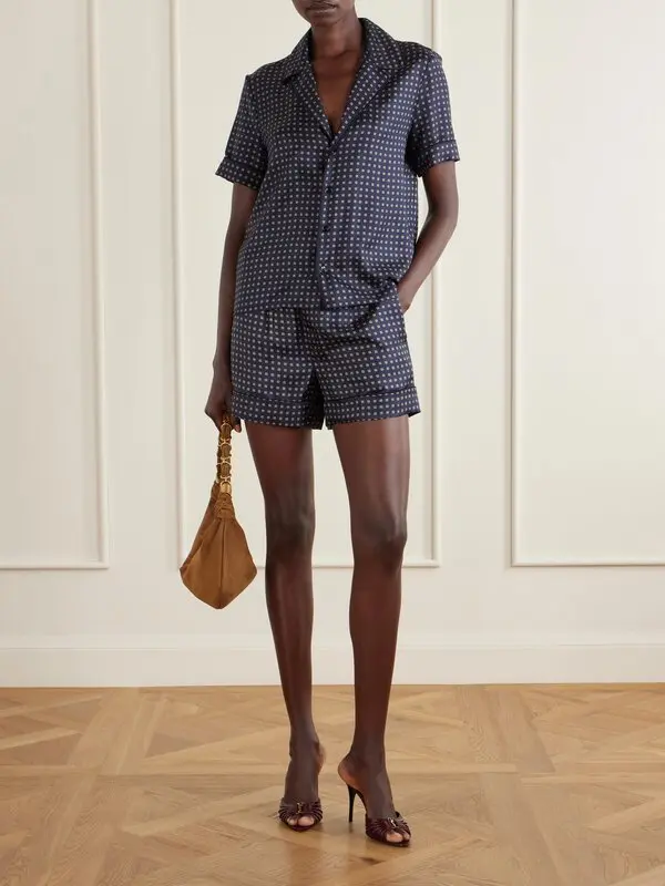 Saint Laurent Printed Silk-twill Relaxed Fit Shorts