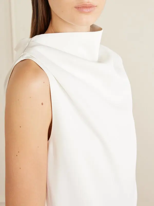 Khaite Astor Bonded Crepe Satin Mini Dress - White