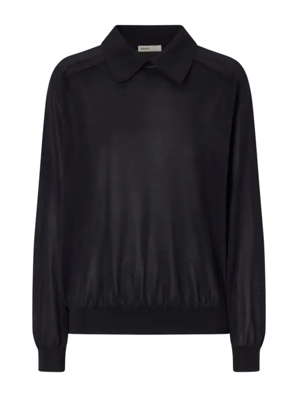Khaite Alexa Silk-knitted Polo Sweater - Black