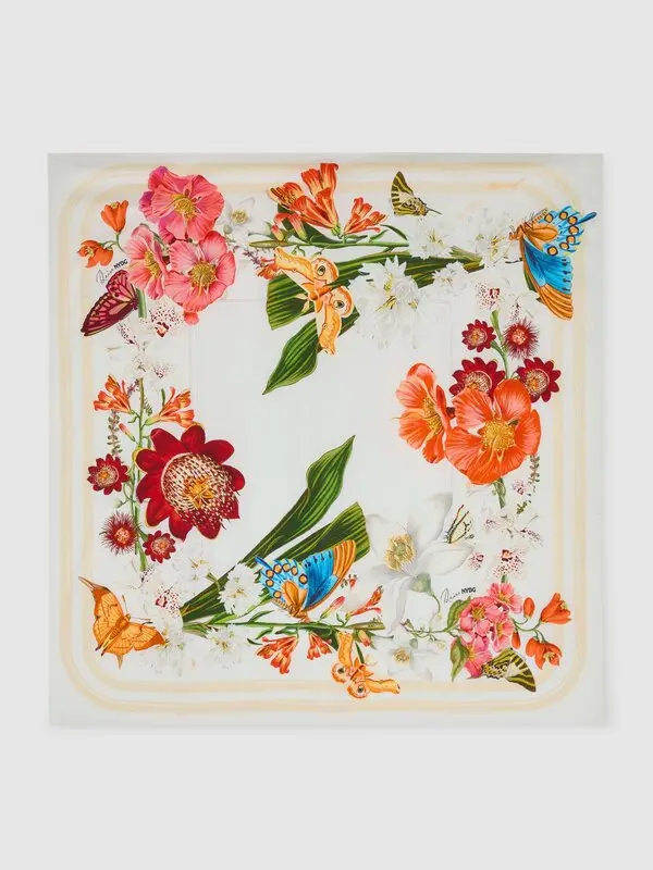 REISS Florie | Nybg Silk Floral-print Square Scarf