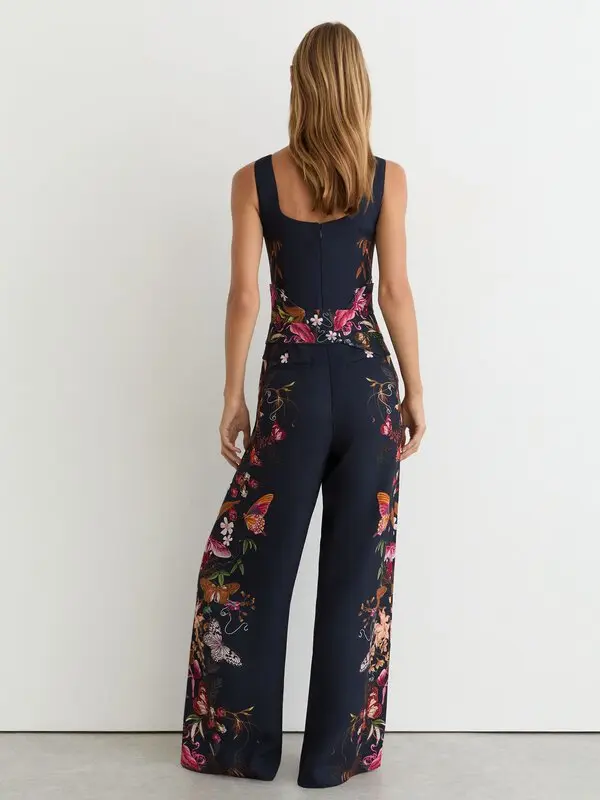 REISS Clara Nybg Printed Wide-leg Jumpsuit