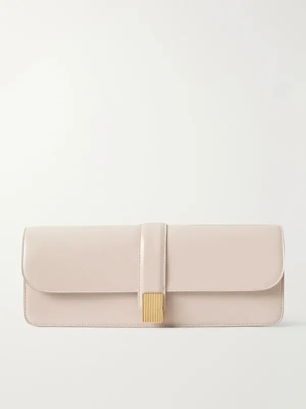 Khaite Blake Leather Clutch - Neutrals