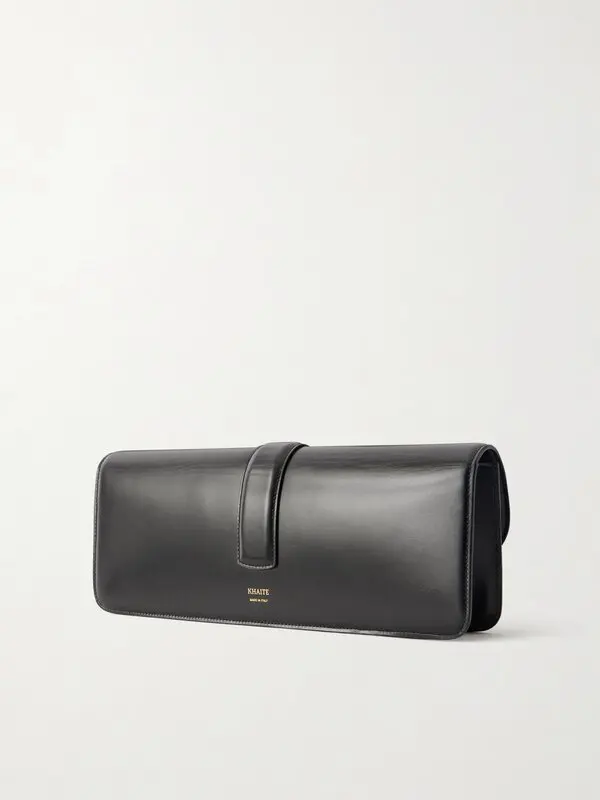 Khaite Leather Clutch With Gold Tone Clasp