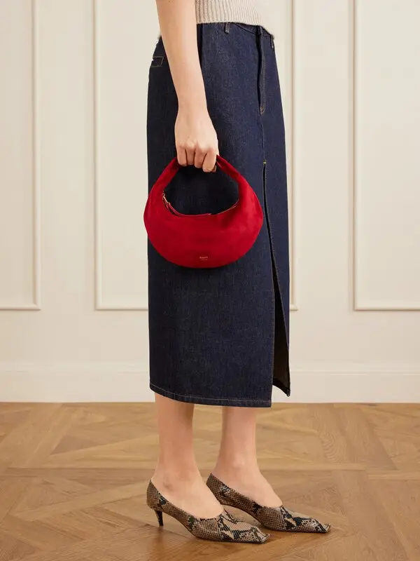 Khaite Olivia Mini Suede Shoulder Bag - Red