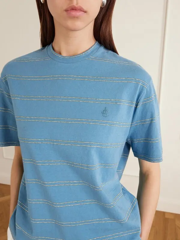 JIL SANDER Striped Cotton T-shirt