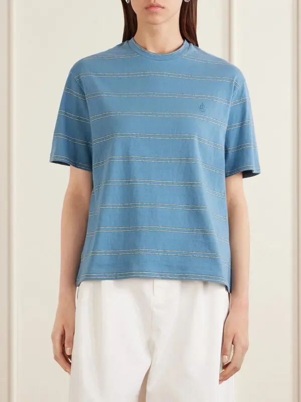 JIL SANDER Striped Cotton T-shirt