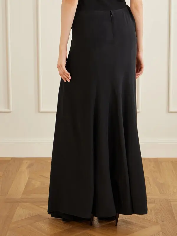 Alexander McQueen Draped Silk Maxi Skirt