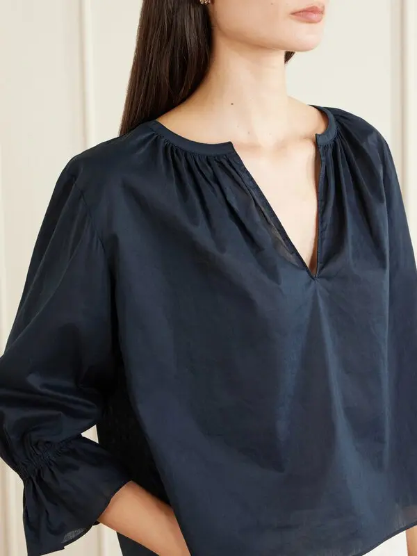 FRAME Poet Cotton Blouse - Blue