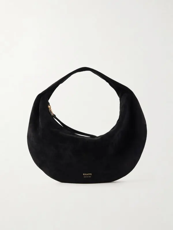Khaite Olivia Mini Suede Shoulder Bag - Black