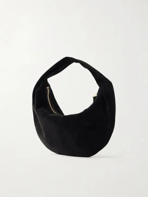 Khaite Olivia Mini Suede Shoulder Bag - Black