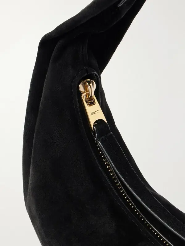Khaite Olivia Mini Suede Shoulder Bag - Black