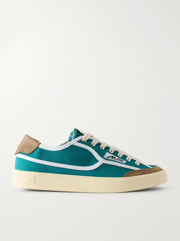 AUTRY Windscape Low Canvas And Suede Trimmed Sneakers - Blue