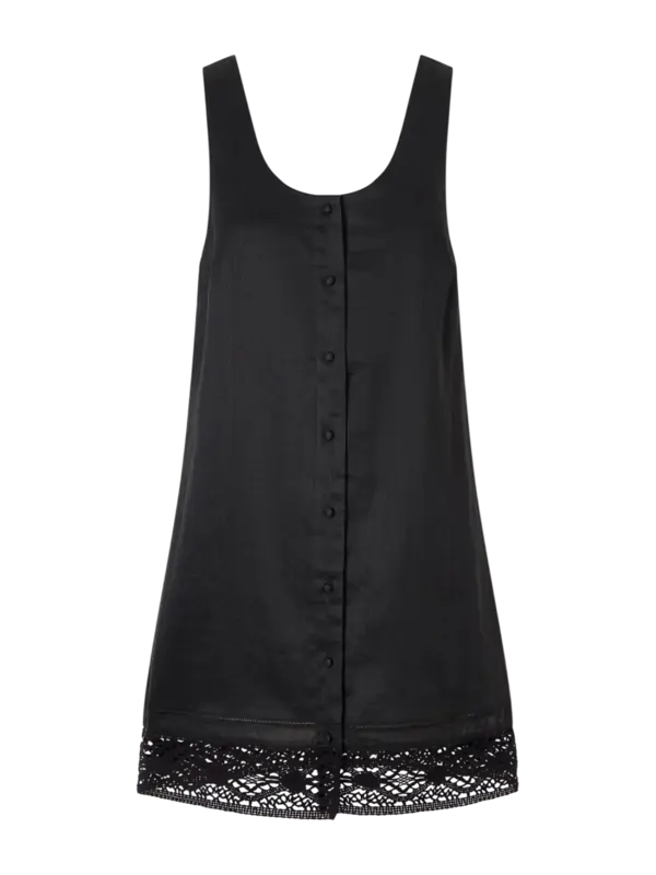 FRAME Heirloom Ramie Mini Dress - Black