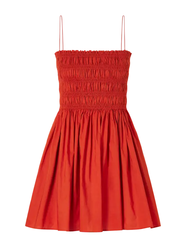 Matteau Shir Organic Cotton-poplin Mini Dress - Red