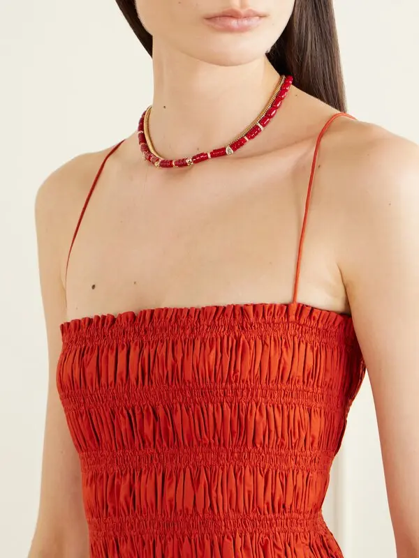 Matteau Shir Organic Cotton-poplin Mini Dress - Red