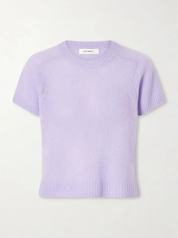 LISA YANG Cashmere And Silk Blend T-shirt - Purple