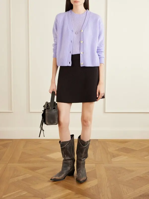 LISA YANG Cashmere And Silk Blend T-shirt - Purple