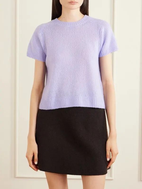 LISA YANG Cashmere And Silk Blend T-shirt - Purple