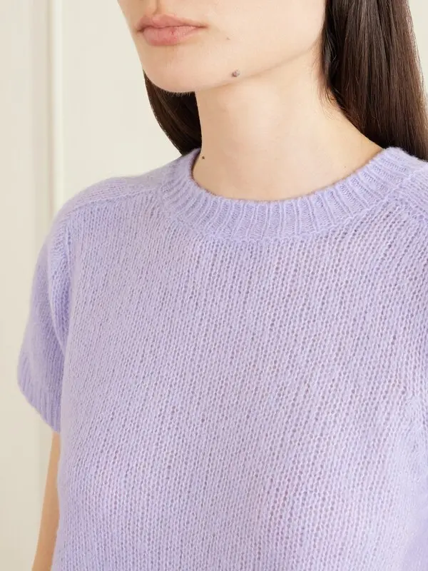 LISA YANG Cashmere And Silk Blend T-shirt - Purple