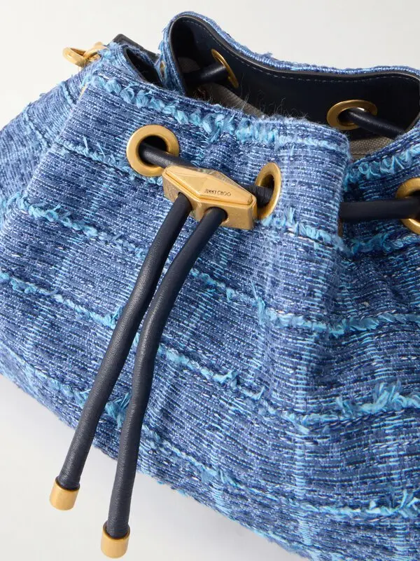 JIMMY CHOO Cinch Medium Denim Shoulder Bag - Blue