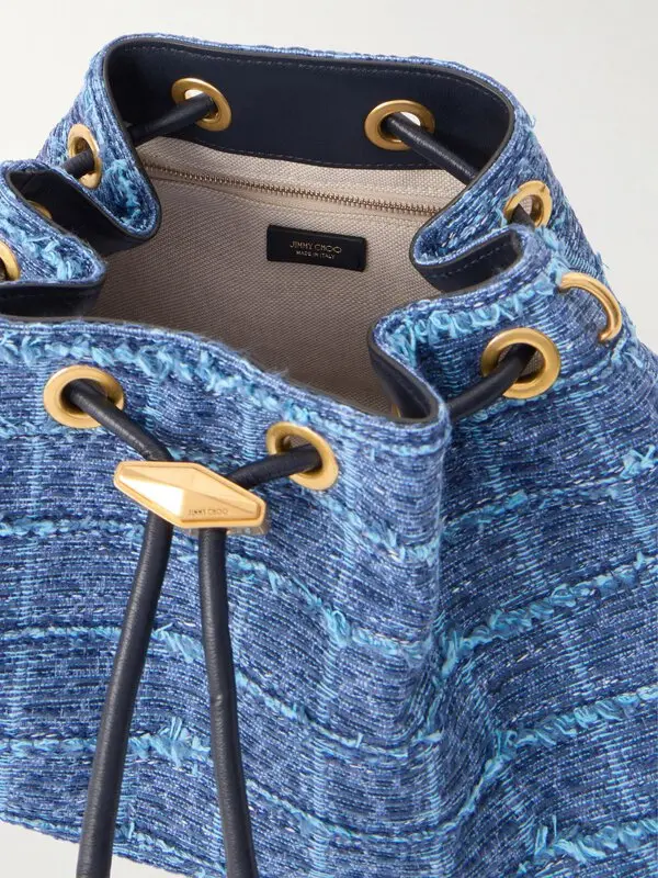 JIMMY CHOO Cinch Medium Denim Shoulder Bag
