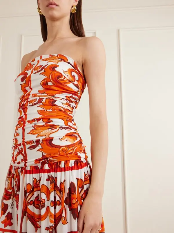 dolce and gabbana cocktail print dress Long Sleeve Mini Dress
