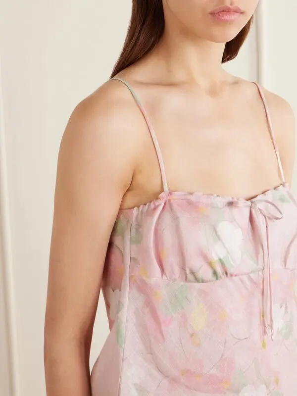 Bernadette Riri Floral-print Linen Camisole - Pink