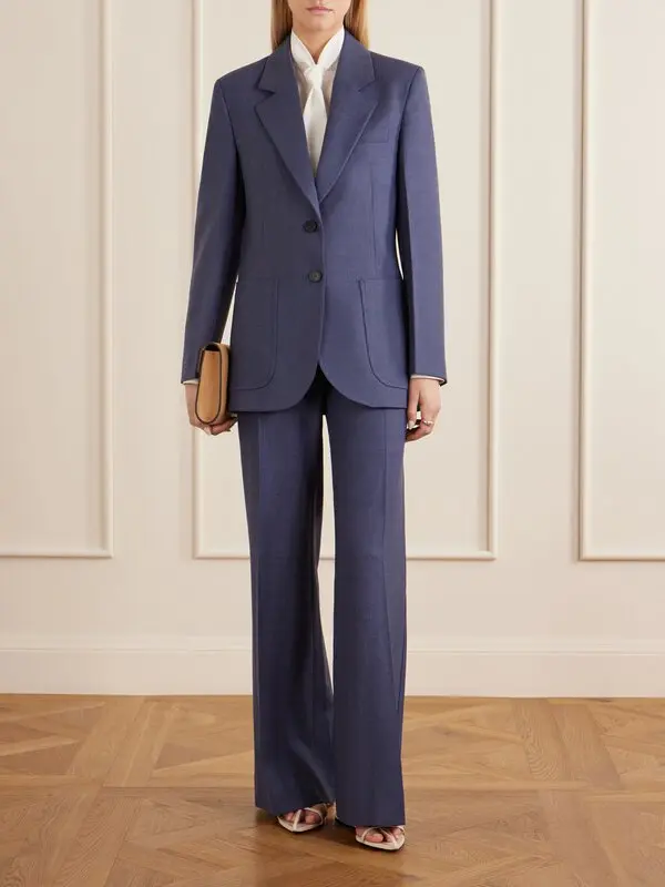 Victoria Beckham Alina Woven Wide-leg Trousers