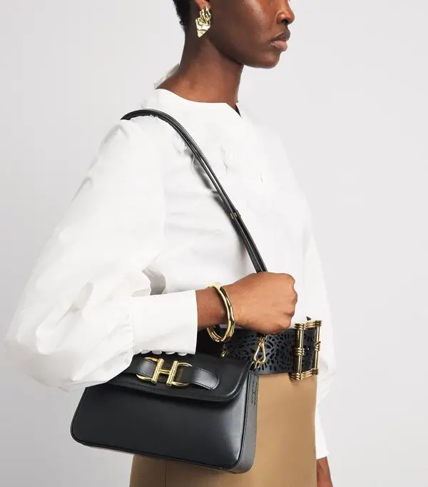 Harrods Leather Snaffle Top-handle Bag