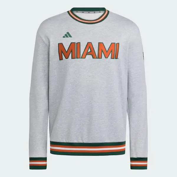 Adidas Miami Ribbed Crew Sweatshirt - Medium Grey Heather