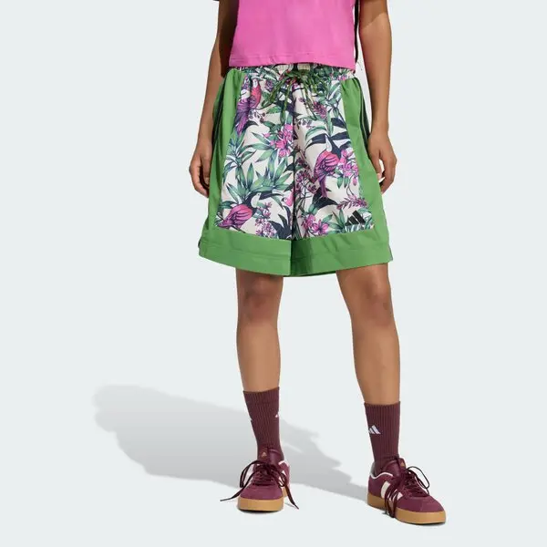 Adidas X Farm Rio Premium Shorts Crew Green - Crew Green / Crystal Linen / Semi Lucid Fuchsia