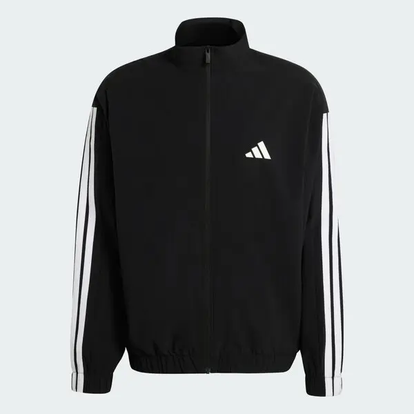 Adidas 3 Stripes Woven Regular Fit Track Top - Black