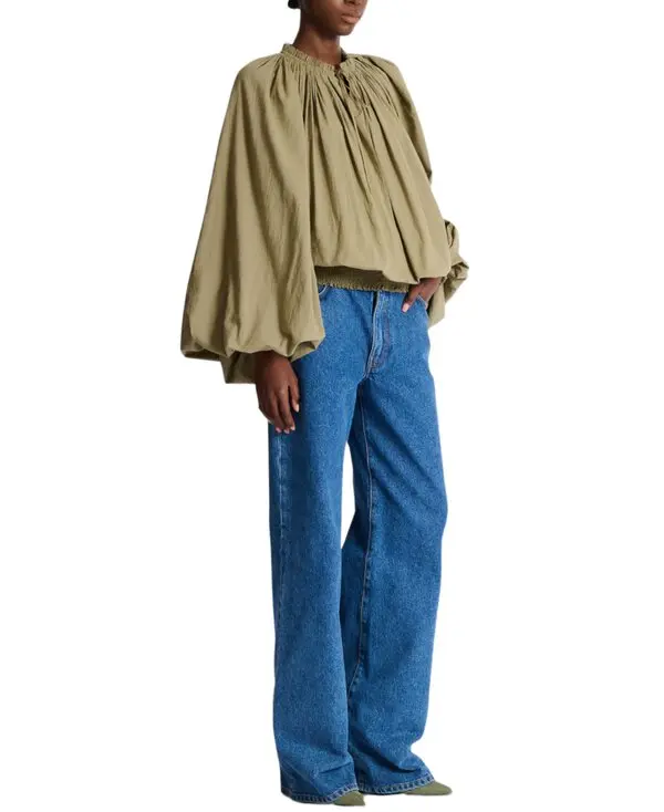 Balmain Cotton Blouse With Tie Neck Detail