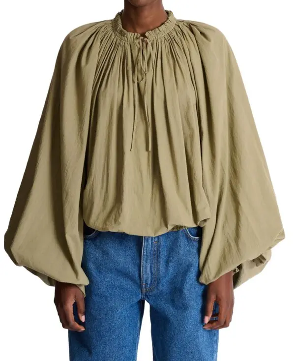 Balmain Cotton Blouse With Tie Neck Detail