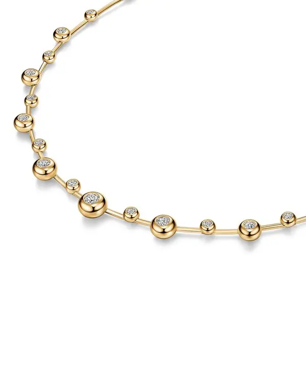 Hearts On Fire 18k Yellow Diamond Bezel Floating Collar Necklace, 16-18