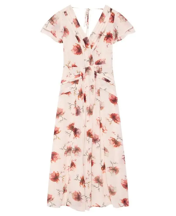 Mint Velvet Floral Print Button-front Midi Dress