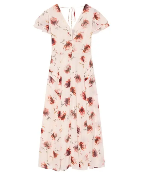 Mint Velvet Floral Print Button-front Midi Dress