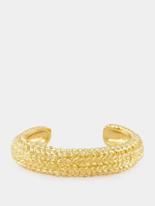 PAOLA SIGHINOLFI 18kt -plated Textured Cuff Bracelet - Gold