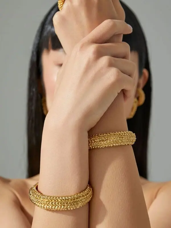 PAOLA SIGHINOLFI 18kt -plated Textured Cuff Bracelet
