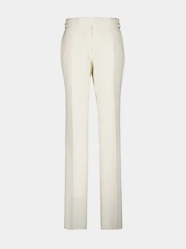 TOM FORD Ivory Mulberry Silk Pants - Cream