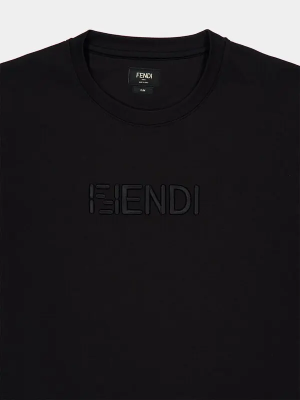 Fendi Cotton Ff Selleria Logo T-shirt - Black