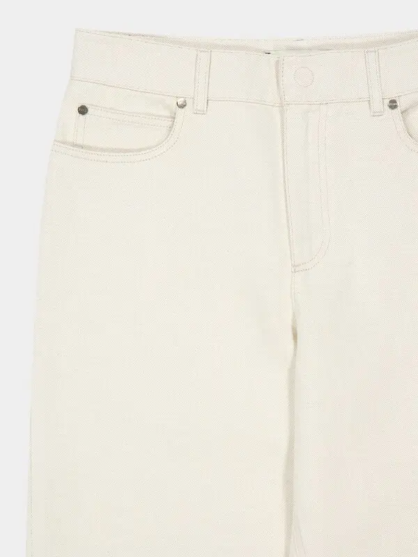 Fendi Wide-leg Denim Jeans With Ff Detail